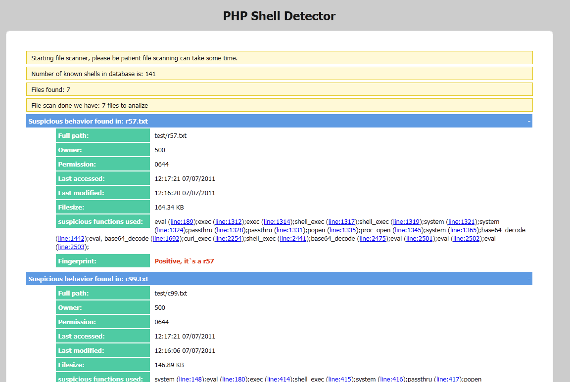 Web Shell Detector - r00t shell, shell download, php shell, bypass shell whitout log